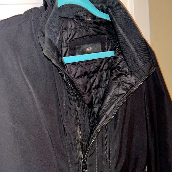 Hugo Boss | Jackets & Coats | Hugo Boss Nylon Full Zip Jacket Black ...